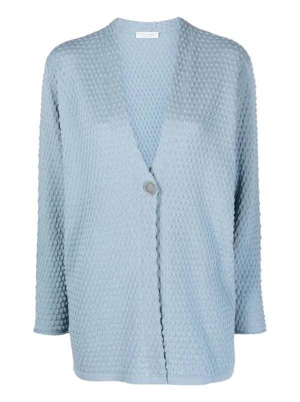LE TRICOT PERUGIA Button-front Cardigan - Blue
