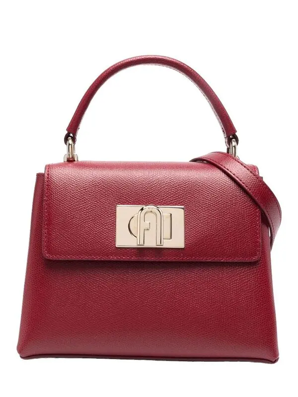 Furla Leather Fold-over Tote Bag - Red