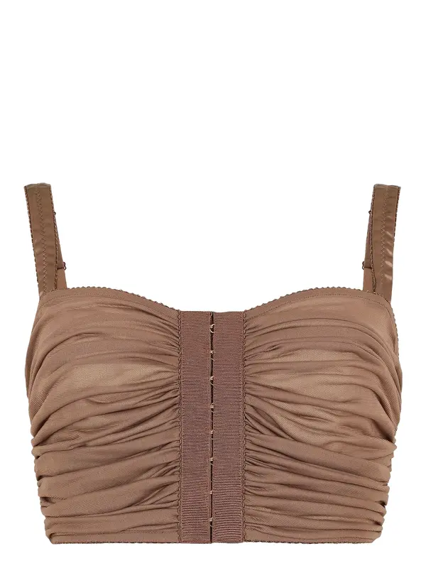 Dolce & Gabbana Draped Crop Top - Brown