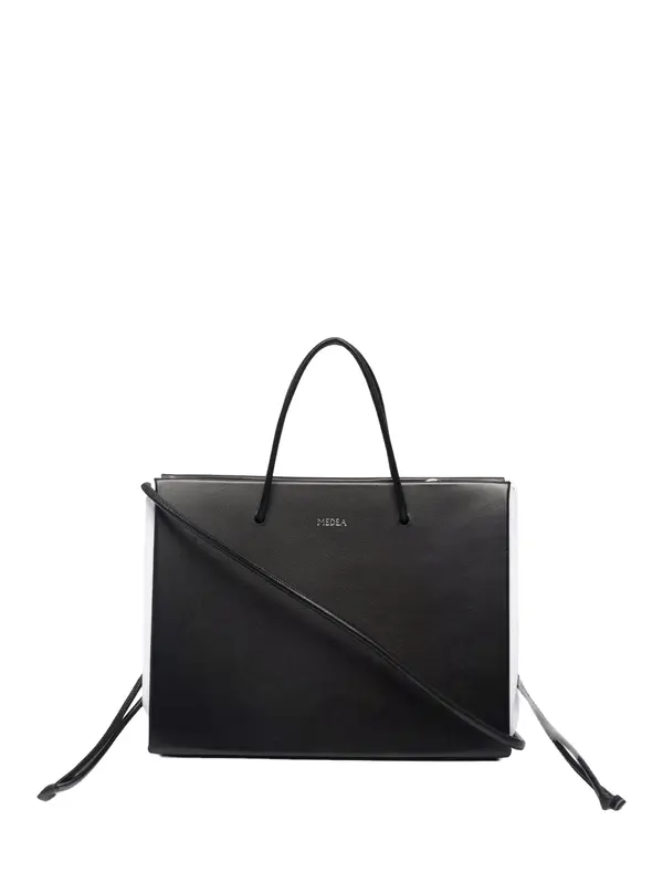 Medea Vitello Leather Tote - Black