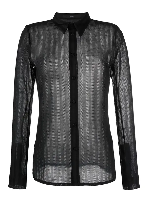 SAPIO Striped Long-sleeve Shirt - Black