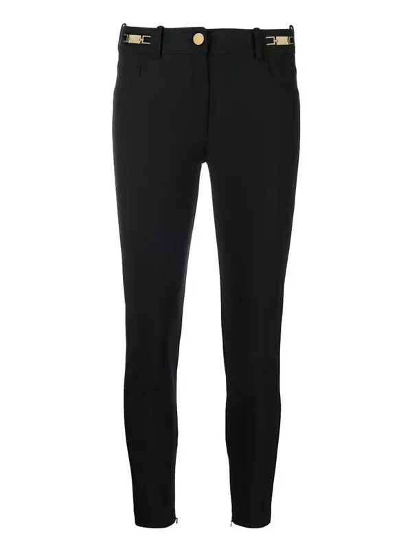 Elisabetta Franchi Cropped Skinny-cut Trousers - Black
