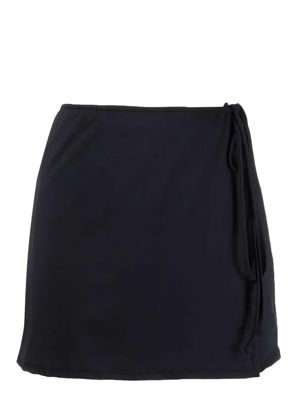 REINA OLGA Side-tie Mini Skirt - Black