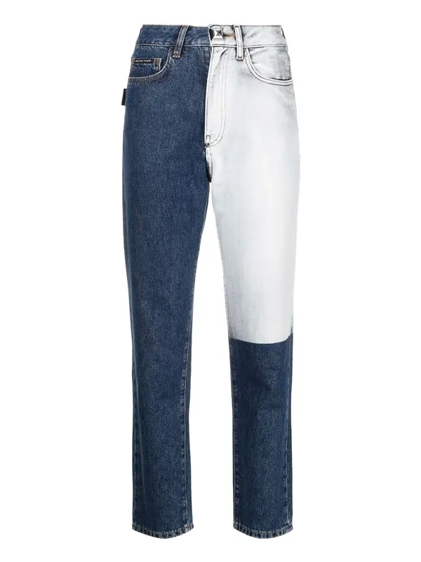 Philipp Plein Two-tone Cropped Jeans - Blue