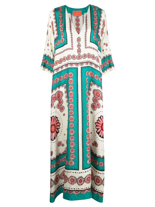 La DoubleJ Muumuu Floral-print Dress - Green