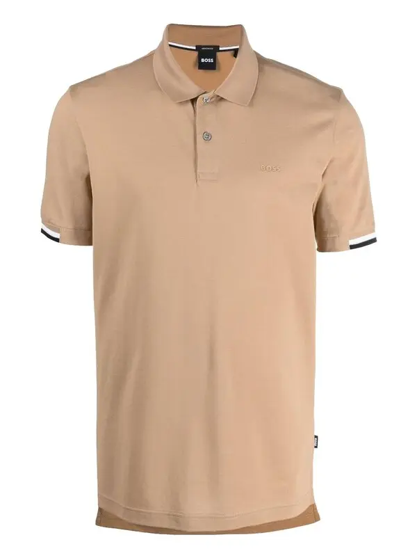 BOSS Stripe-trimmed Polo Shirt - Neutrals