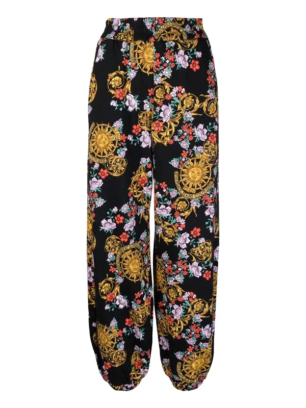 Versace Sun Flower Garland Trousers - Black