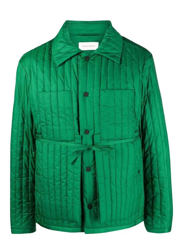 CRAIG GREEN Quilted Buttoned Jacket - Green