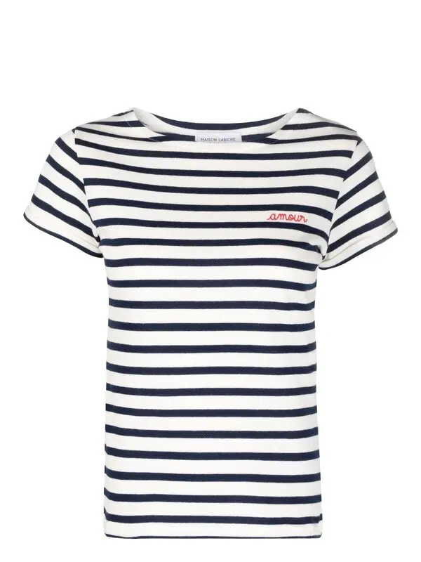 Maison Labiche Organic Cotton Striped T-shirt - White