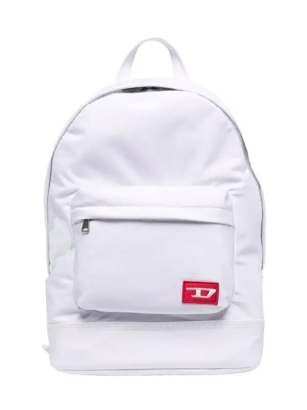 Diesel Logo-patch Zipped Backpack - White