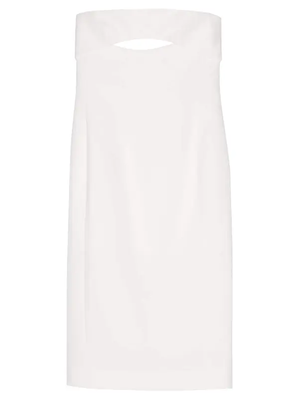 Saint Laurent Silk Strapless Midi Dress - White