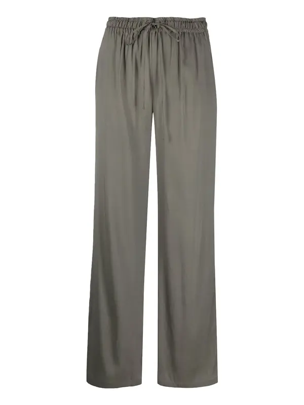 PAULA Drawstring Straight-leg Trousers - Green