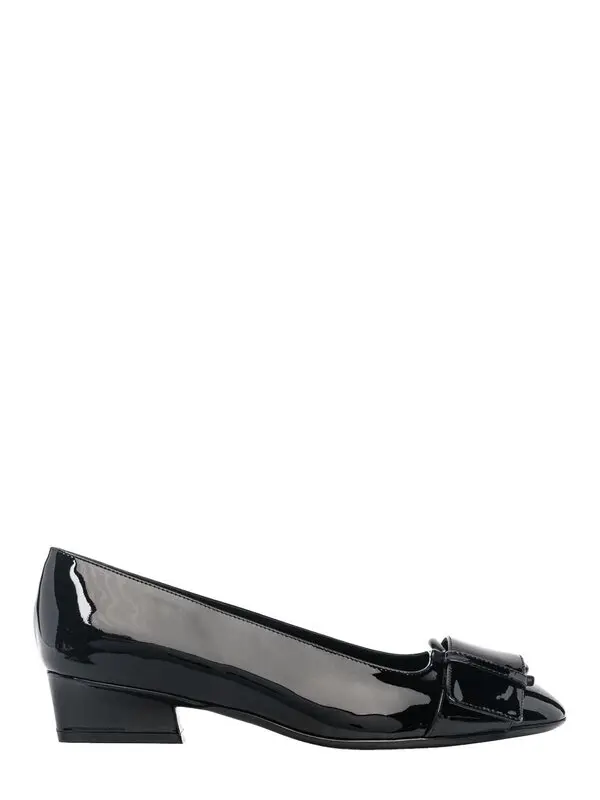 FERRAGAMO Buckle-detail Ballerina Pumps - Black