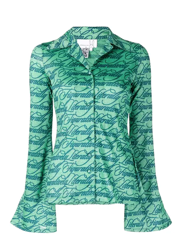 Natasha Zinko Text-print Shirt - Green