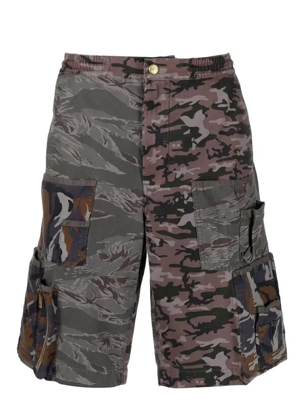 DIESEL® Camouflage Print Cargo Bermuda Shorts - Grey