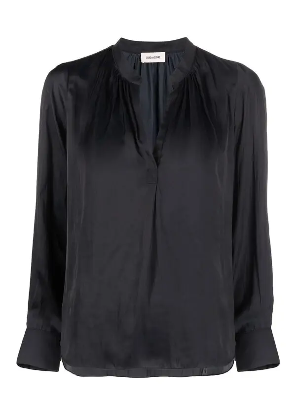 Zadig&Voltaire Satin-finish V-neck Blouse - Black