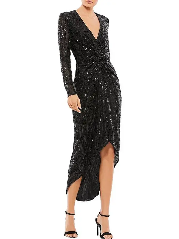 Mac Duggal Knotted Midi Dress - Black