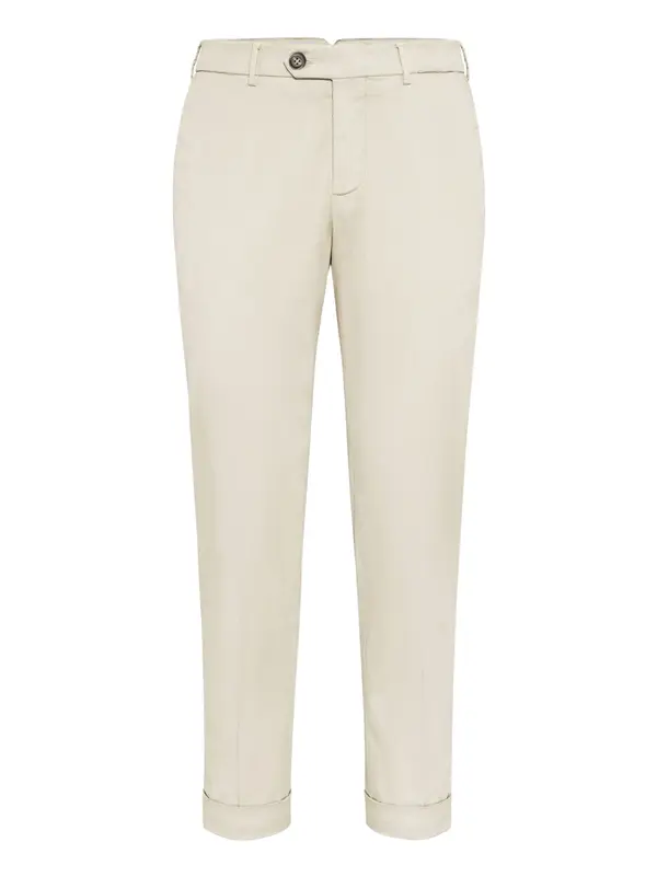 Brunello Cucinelli Tapered-leg Chino Trousers - Neutrals