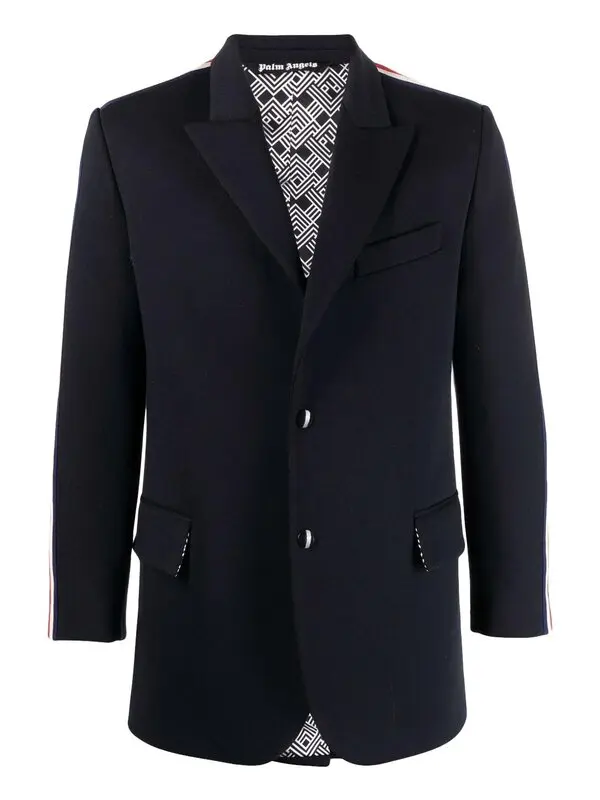 Palm Angels Side-stripe Track Blazer - Blue