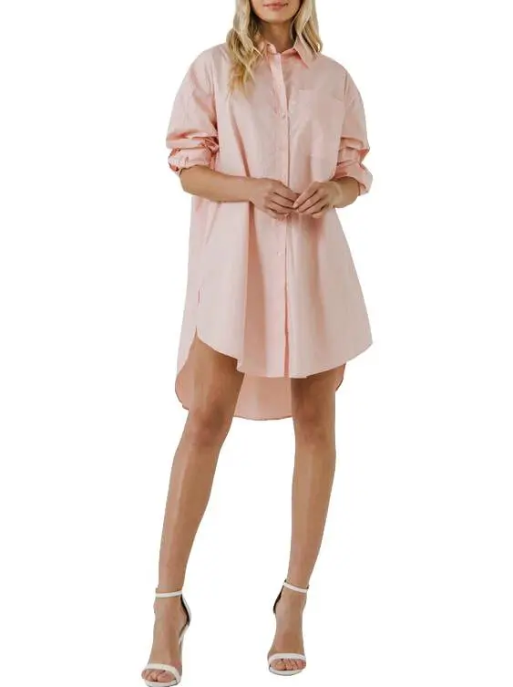 English Factory Classic Collared Shirtdress - Blush