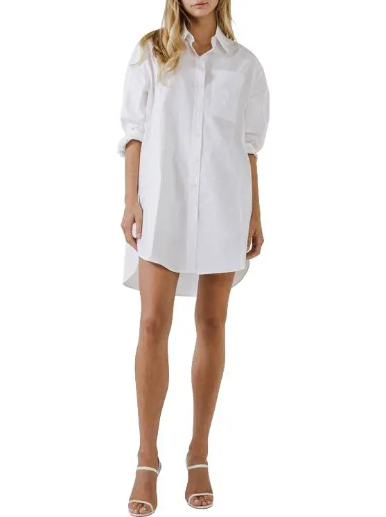 English Factory Classic Collared Shirtdress - White