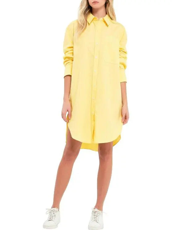 English Factory Classic Collared Shirtdress - Yellow