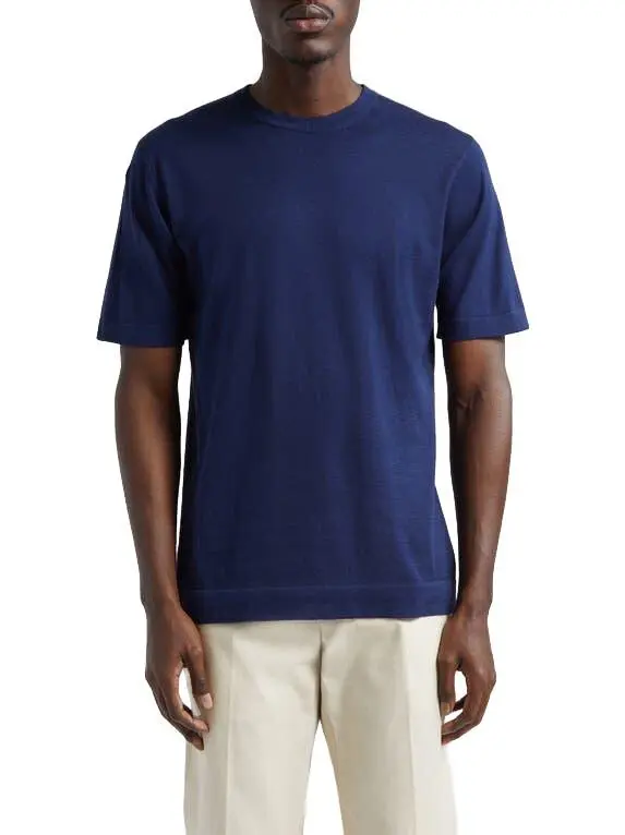 John Smedley Lorca Crewneck T-shirt - French Navy