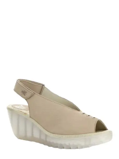 Fly London Yeay Peep Toe Sandal - Taupe Cupido
