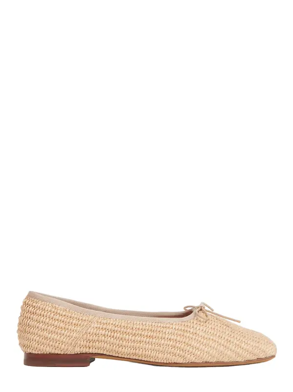 MANSUR GAVRIEL Square Toe Ballerina - Natural Raffia