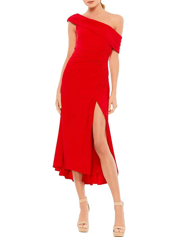 Mac Duggal Ieena Collection Asymmetrical Dress - Red