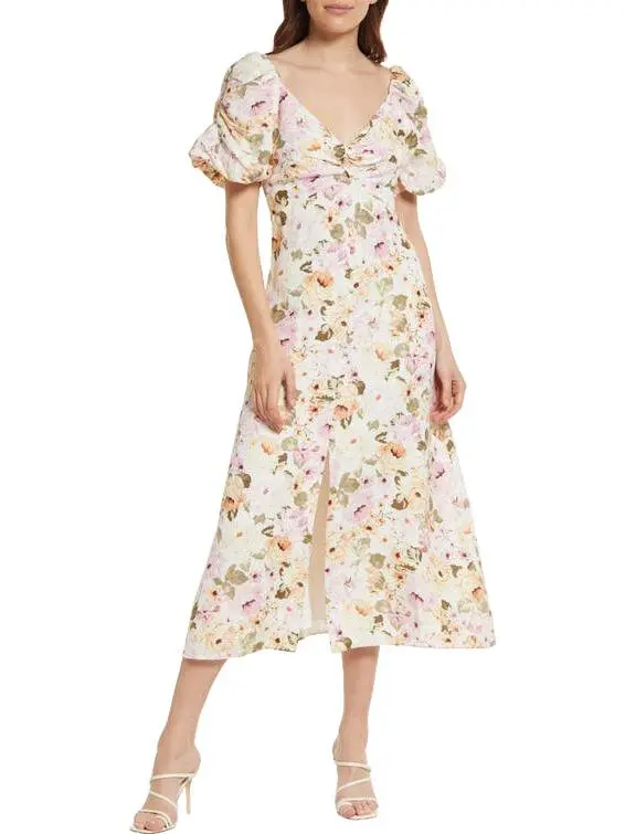 EVER NEW Tilly Twist Front Midi Dress - Blush Airlie Floral