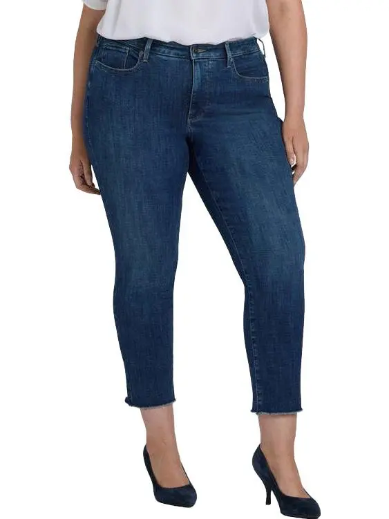 NYDJ Sheri Slim Ankle Jeans With Frayed Hems - Louvre Sapphire