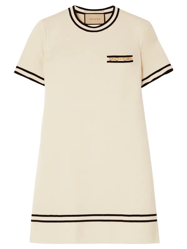 Gucci Horsebit Wool-jacquard Mini Dress - Cream