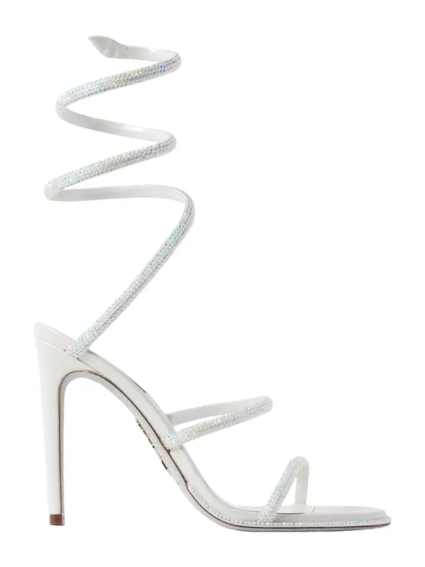 Rene Caovilla Cleo Crystal-embellished Sandals - White