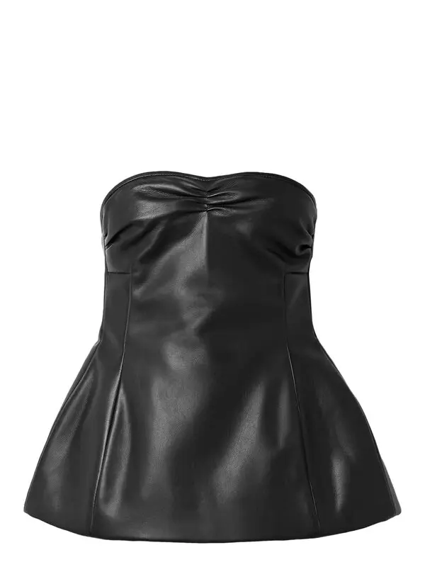 Khaite Blanche Strapless Leather Top - Black