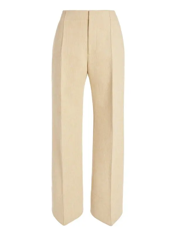 Bottega Veneta Curved Mélange-knit Trousers - Neutral