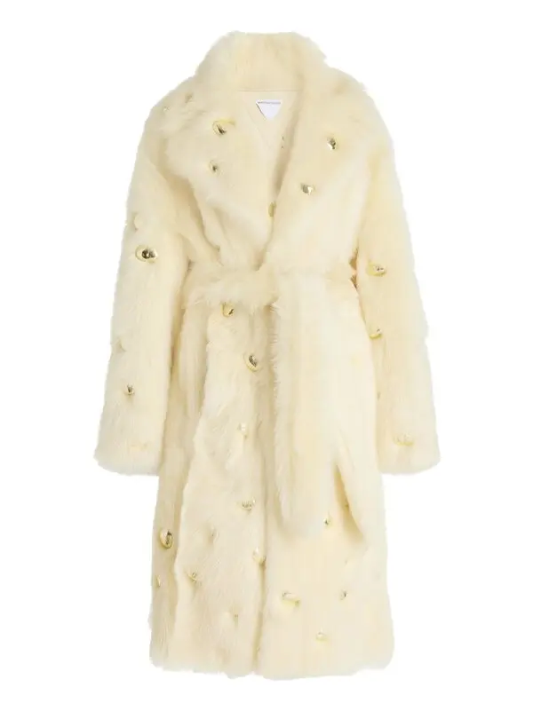Bottega Veneta Embellished Shearling Coat - Neutral