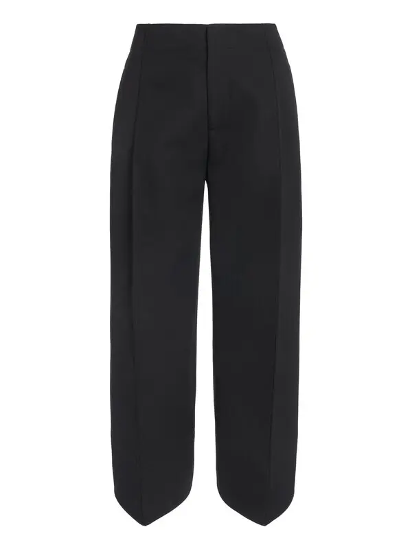 Bottega Veneta Curved Wool Trousers - Black