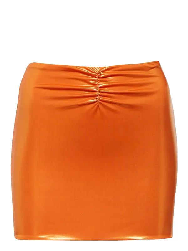 Alessandra Rich Metallic Miniskirt - Orange