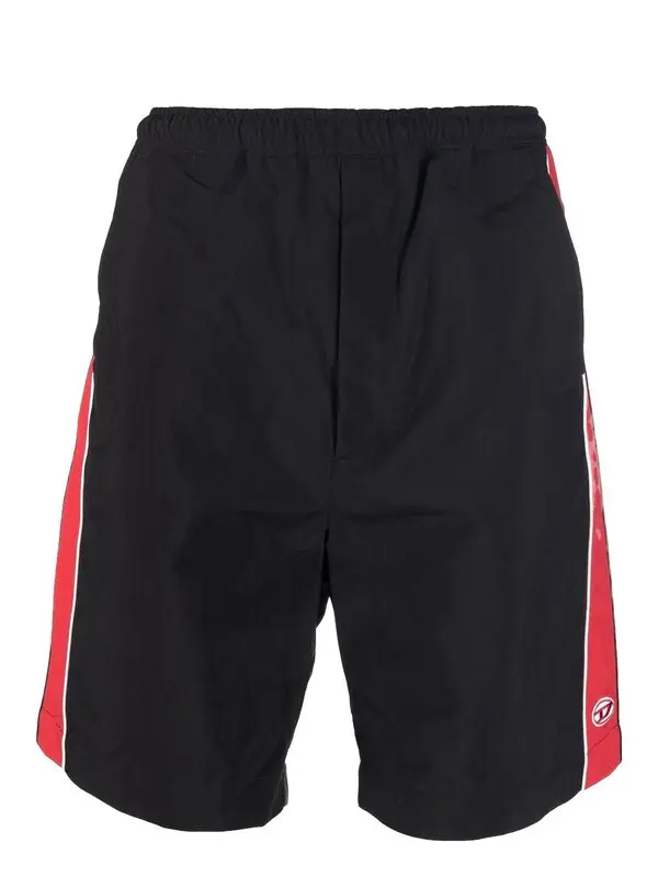 DIESEL Two-tone Track Shorts - Black