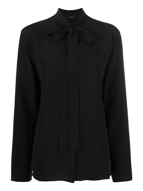 JOSEPH Bayne Tie-fastening Blouse - Black