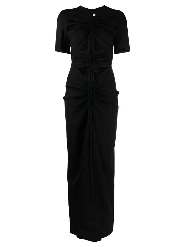 Christopher Esber Ruched Panelled T-shirt Maxi Dress - Black