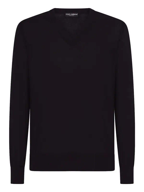 Dolce & Gabbana V-neck Cashmere Jumper - Blue