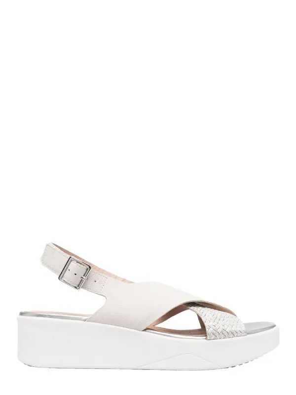 Geox Laudara Woven-strap Wedge Sandals - Grey