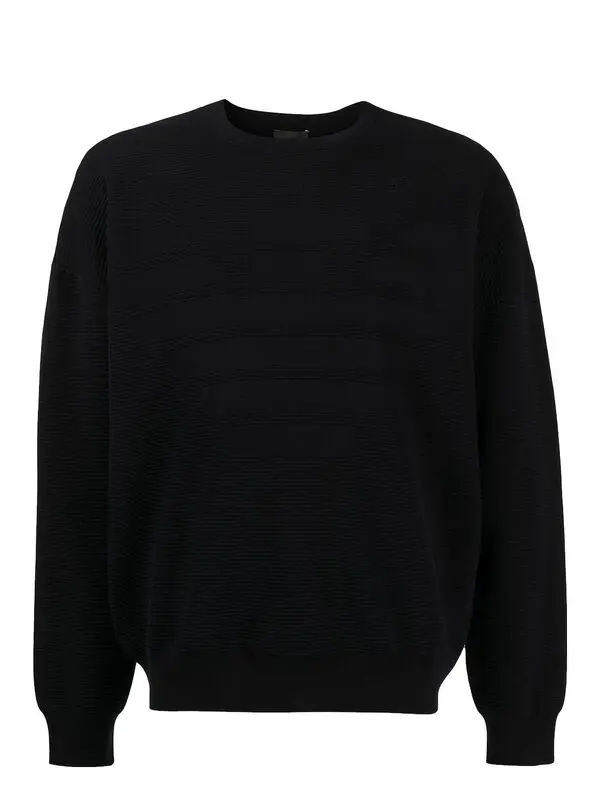 Emporio Armani Ottoman-effect Eagle Jumper - Black