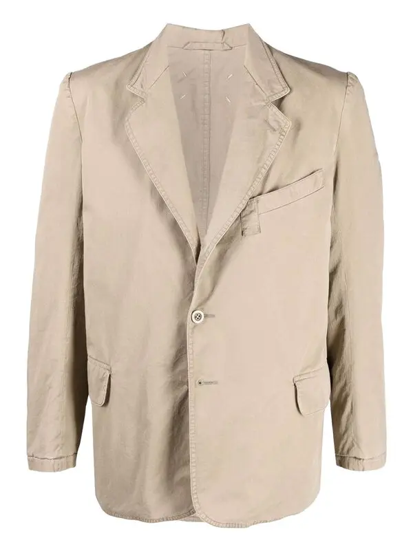 MAISON MARGIELA Notched-lapels Single-breasted Blazer - Neutrals