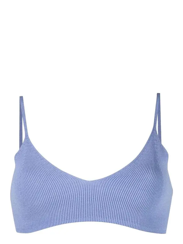 LOW CLASSIC Ribbed-knit Bralette - Purple