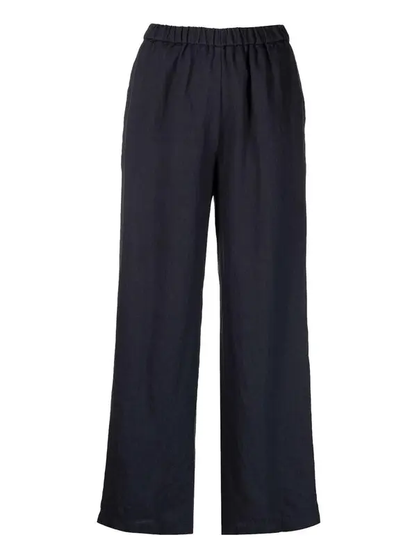 Aspesi Wide-leg Linen Trousers - Blue