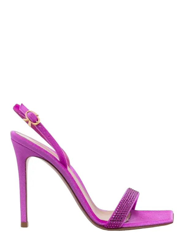 GIANVITO ROSSI Rhinestone Leather Sandals - Pink