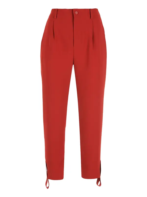 GLORIA COELHO Draped Cropped Trousers - Red